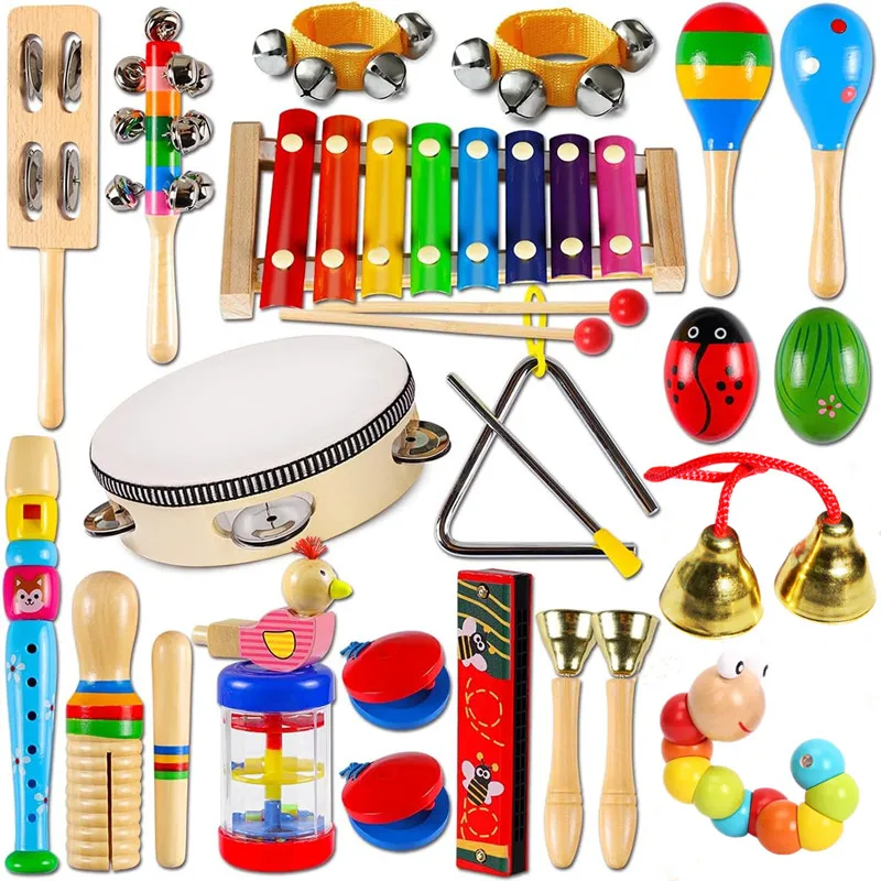 Kids-Wooden-Musical-Instrument-Toys-Educational-Montessori-Early ...