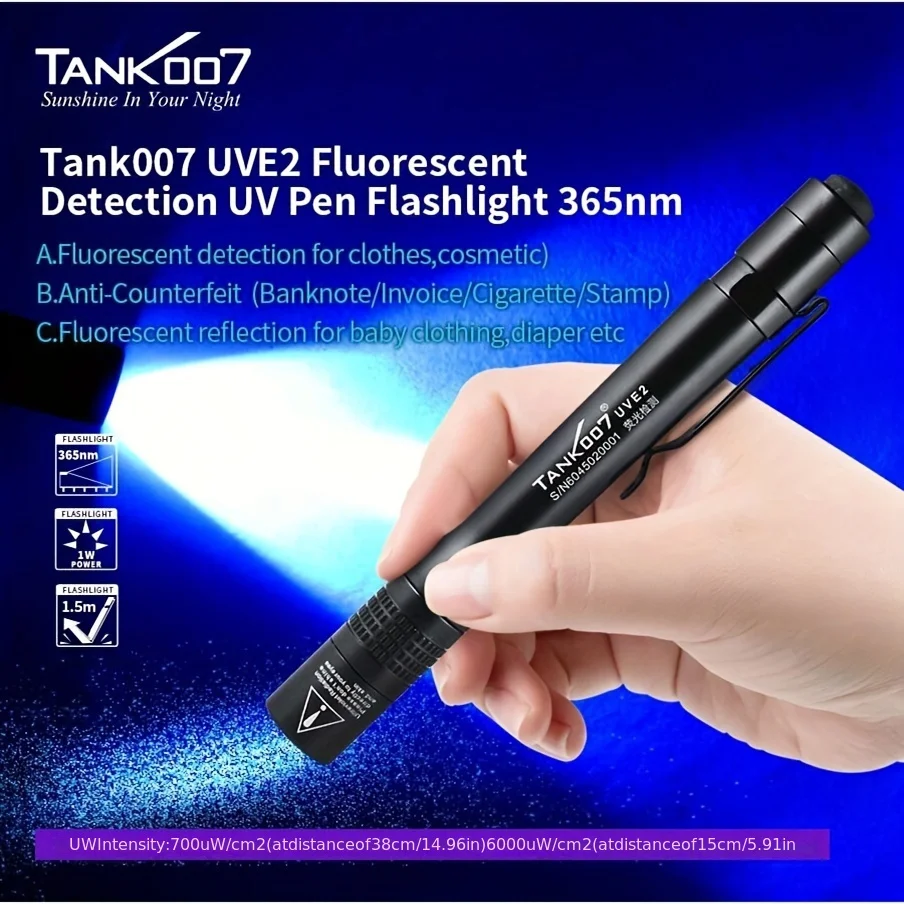 UV-Flashlight-UVE2-365nm-Ultraviolet-Detector-Pen-For-Fluorescent ...