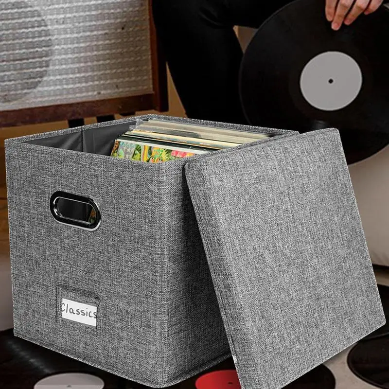 12-Inch-Vinyl-Record-Storage-Boxes-with-Lids-and-Handles-Stylish-and ...