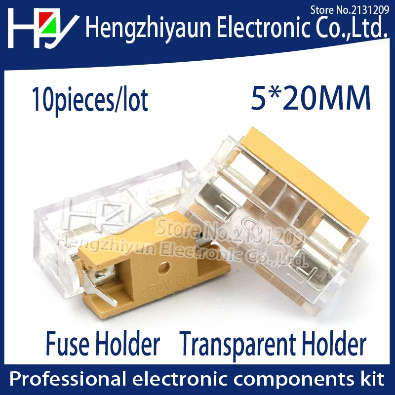 Hzy Free Shipping 10pcs 5*20mm Glass Fuse Holder Transparent Holder ...