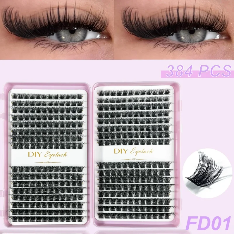 384/640PCS DIY individual Lashes Eyelashes Book Clusters 3D Russia ...