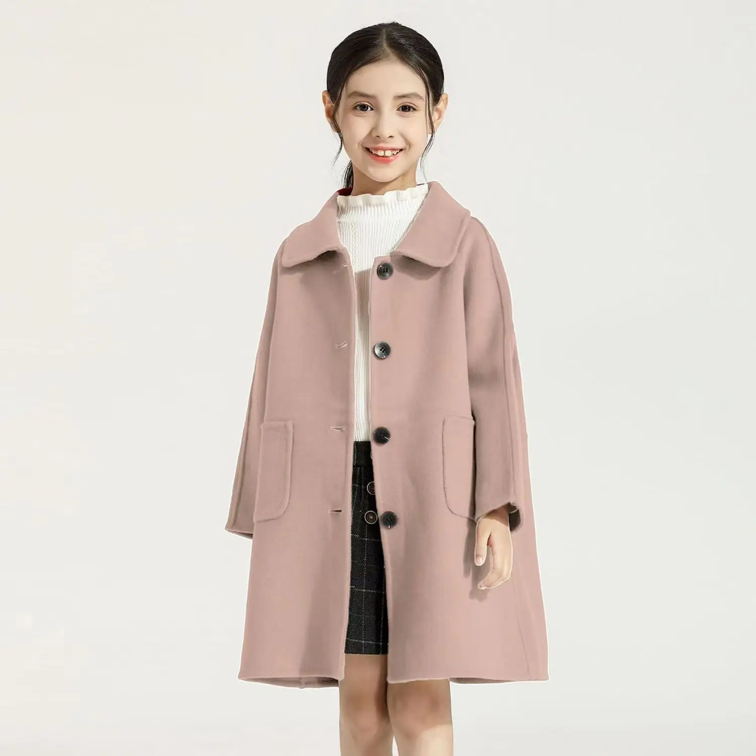 Girls-Woolen-Coat-Overcoat-Jacket-Windbreak-2023-Christmas-Warm-Thicken ...