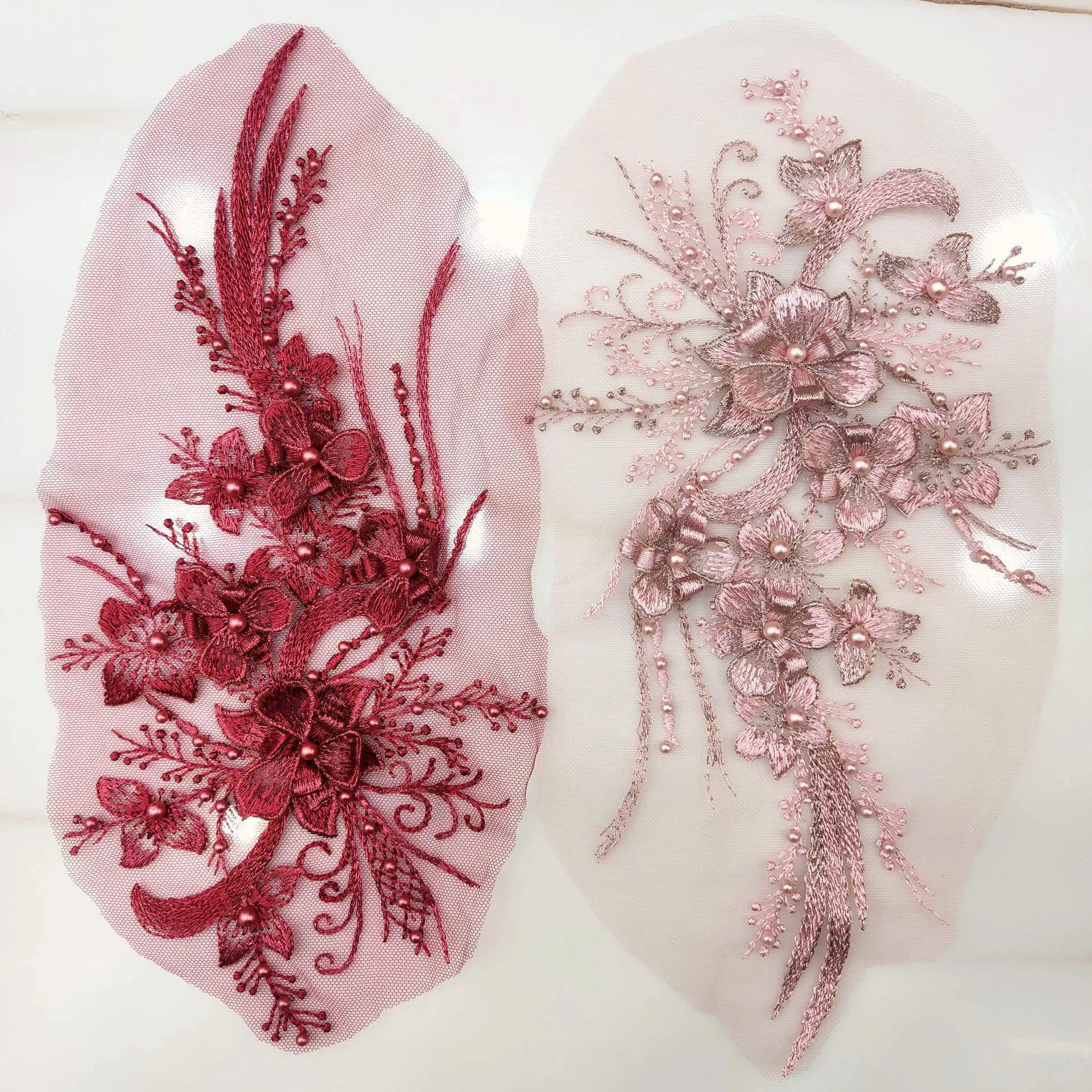 1PCS-Mesh-beaded-three-dimensional-embroidery-lace-embroidery-diy ...