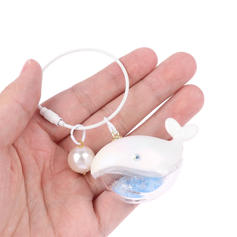 Funny-Dolphin-Keychain-With-Liquid-For-Car-Keys-Kawaii-Whale-House ...