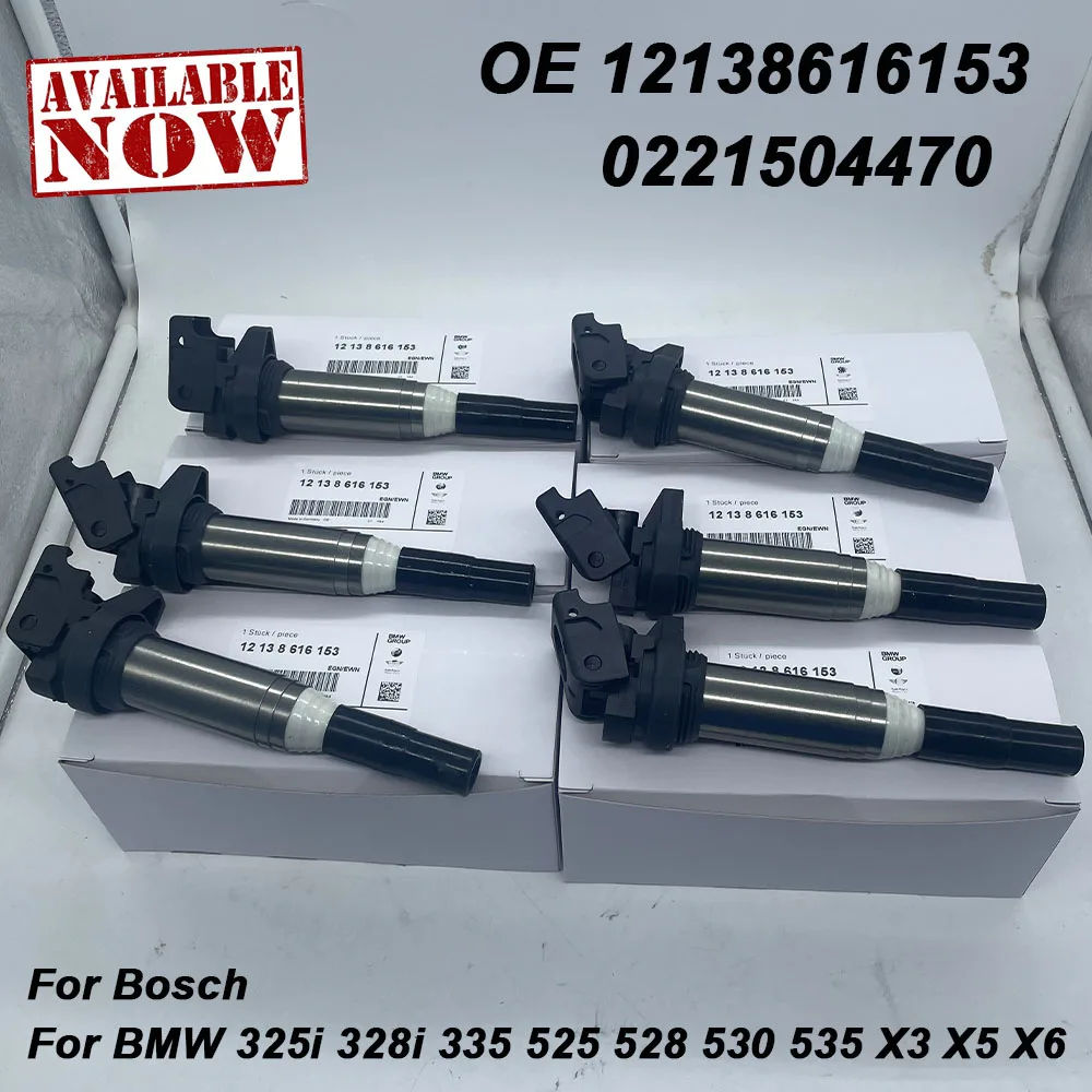 1-6PCS-12138616153-12137594596-Ignition-Coil-For-BMW-E60-E61-F10-F18 ...