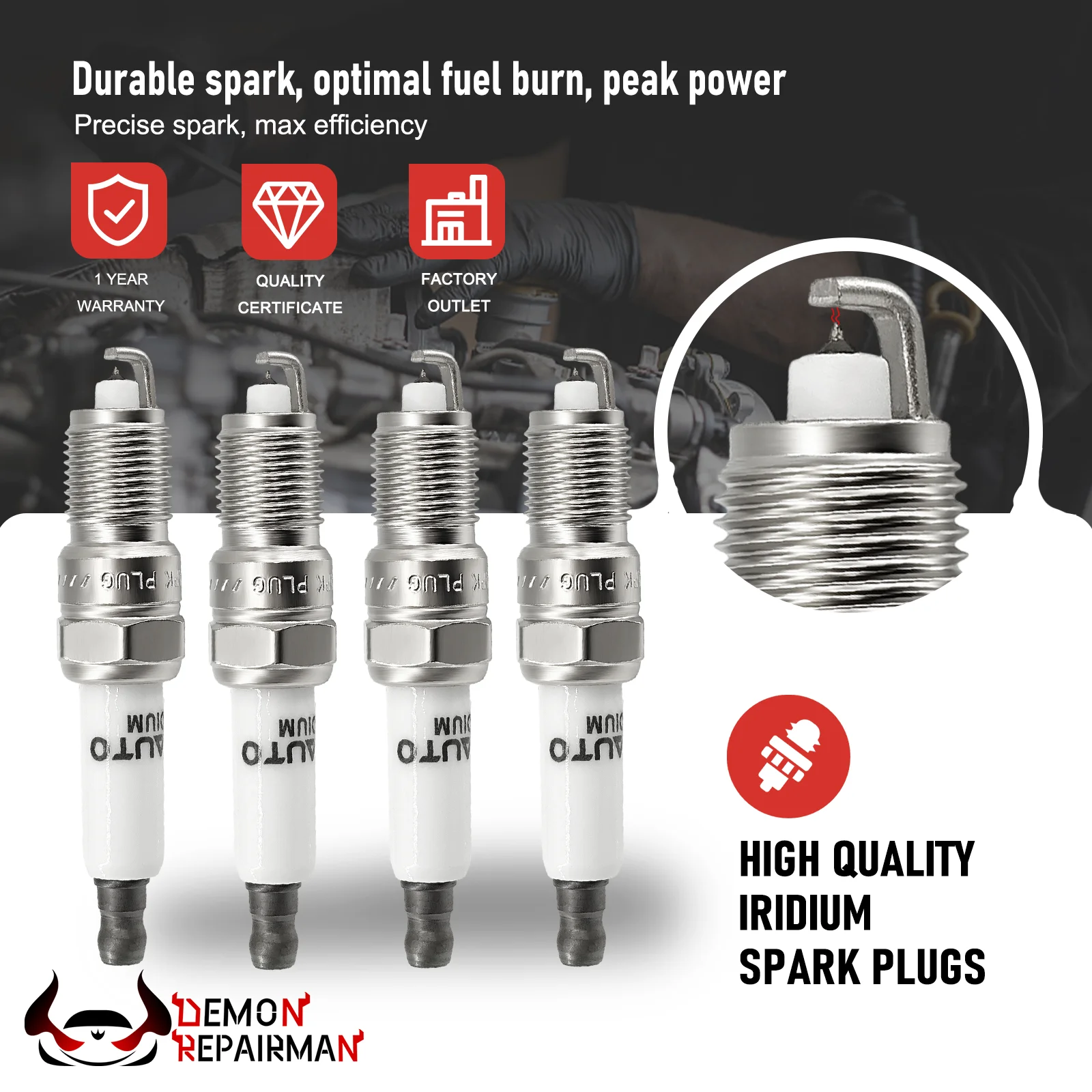 New 4/6/8PCS 12621258 41-110 Iridium Spark Plug For Chevrolet Cadillac ...