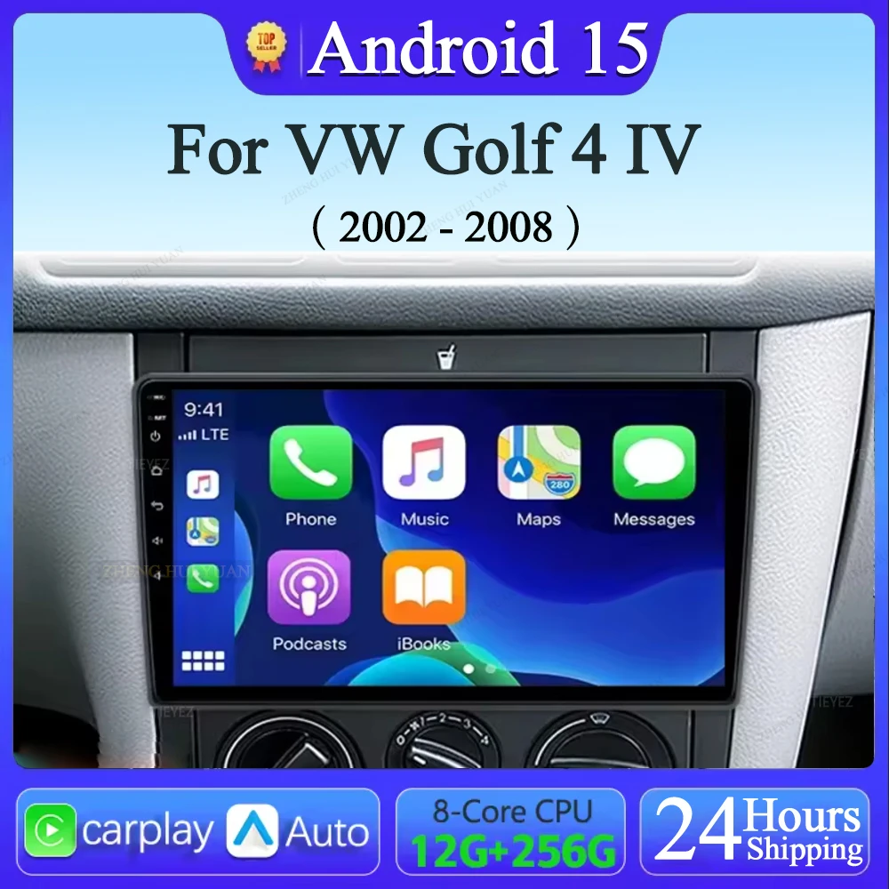 Car Radio Android 15 For Volkswagen VW Golf 4 IV 2002-2008 Jetta MK4 ...