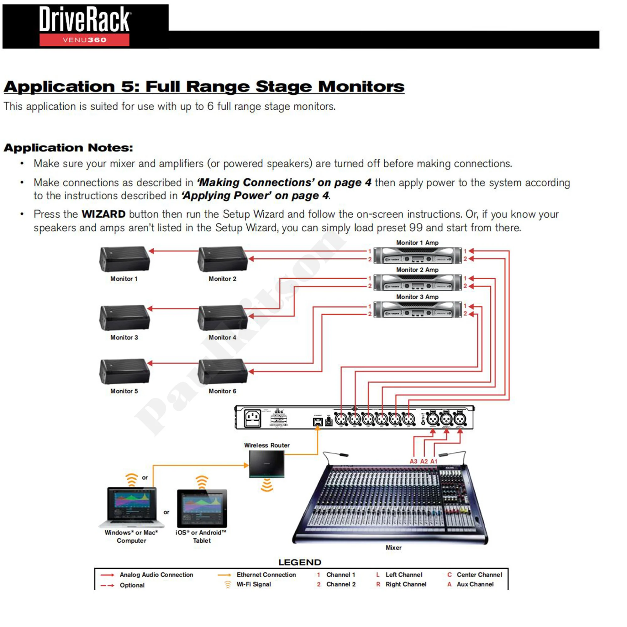 Stage Monitor Speakers Setup