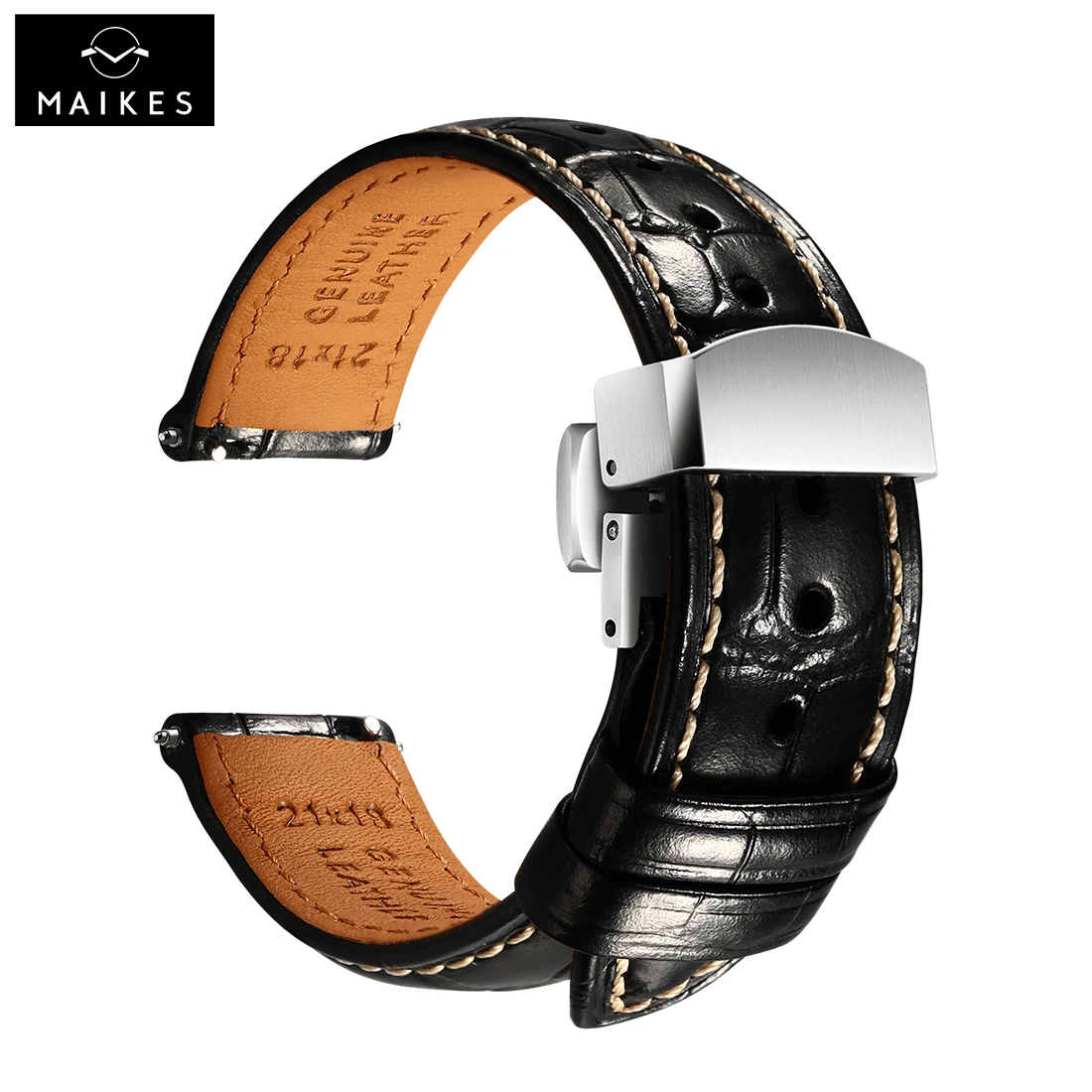 Maikes-couro-rel-gio-banda-borboleta-fivela-qualidade-superior-acess-rios-para-Chopard-Breitling ...