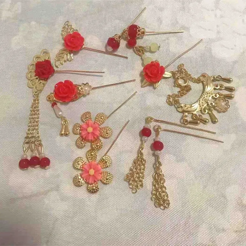 Tocado-de-mu-eca-hecho-a-mano-chino-de-30cm-conjunto-de-horquilla-Retro ...