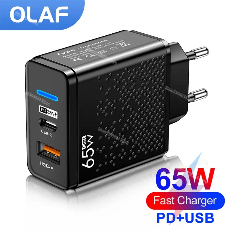 Olaf 65W USB Charger Fast Charge Adapter For Laptop 30W PD Charger Type ...
