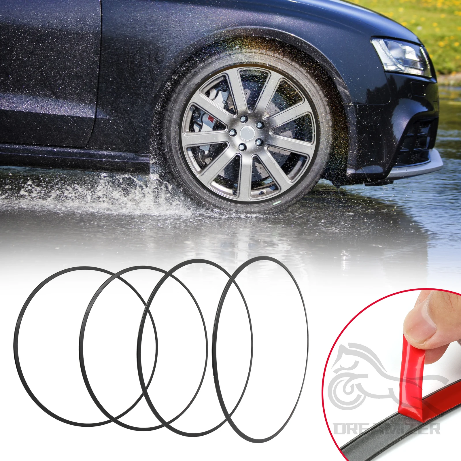 4PCS R18 R19 R20 Automotive Alloy Wheel Protector Ring Anti-Scratch ...
