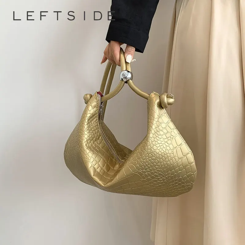Leftside 스톤 패턴 여성용 골드 크로스 바디 백 여성용 소형 크로스 바디 백 새로운 패션 핸드백 및 지갑 2023