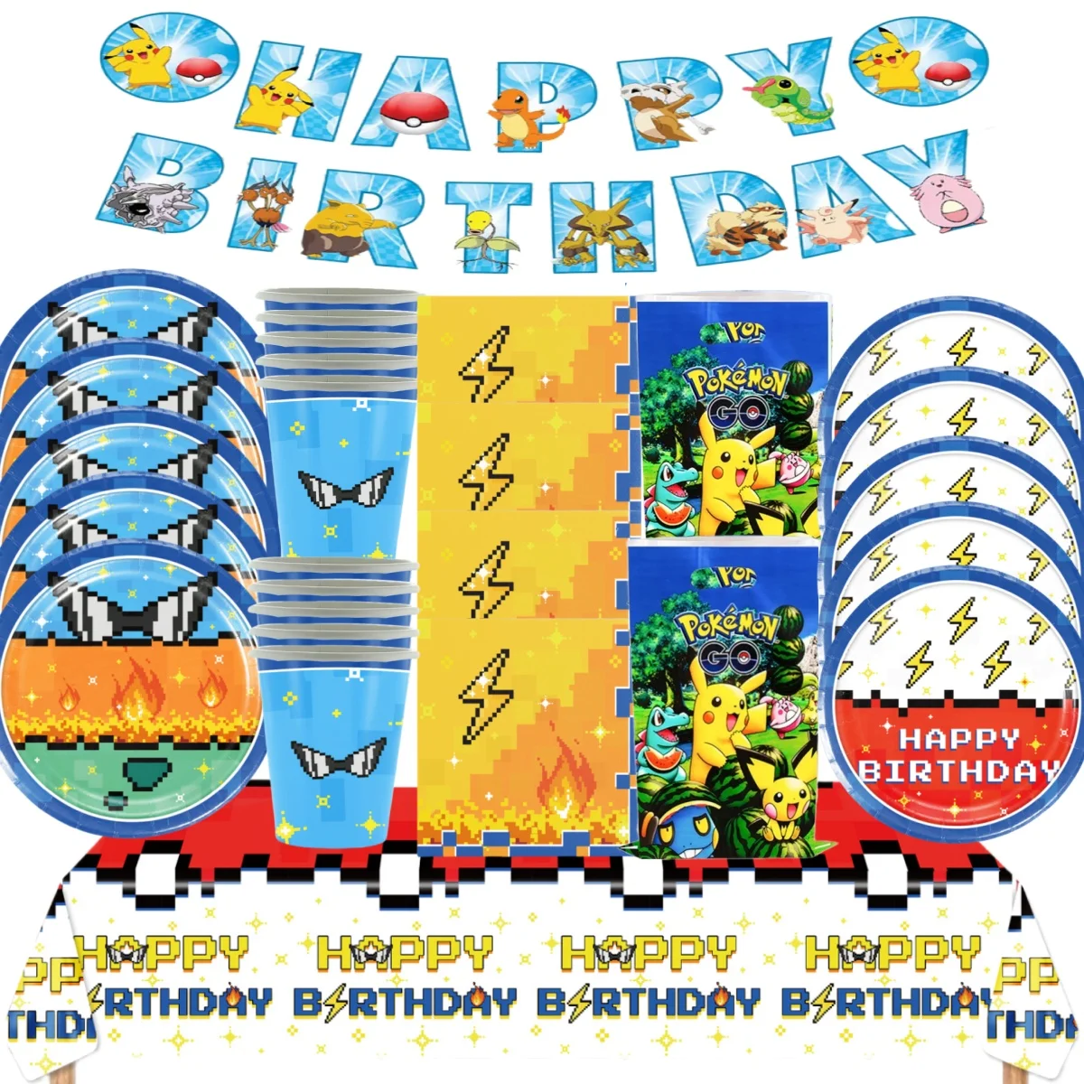 Pokemon-Birthday-Party-Decoration-Kawaii-Pikachu-Tableware-Set-Plate ...
