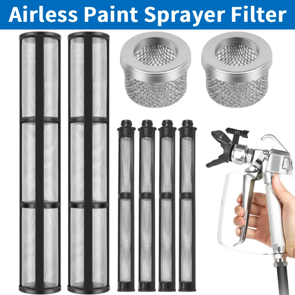 8PCS Airless Paint Sprayer Filter 60 Mesh Spray Pump Inner Core Filter ...