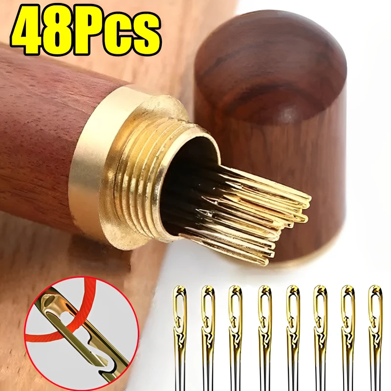 48/12Pcs Blind Needle Home Elderly Needle-side Hole Household Hand ...