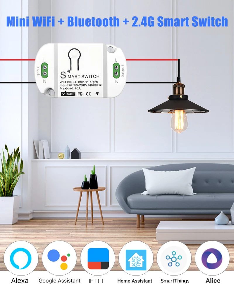 Émetteur - actionneur,CORbiomEWeLink-Smart Switch Tech,Mini WiFi,Bluetooth,Télécommande 2.4G ...