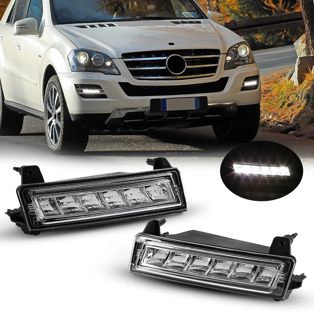 OE-1649060251-1649060151-DRL-For-Mercedes-Benz-W164-X164-X204-ML350 ...