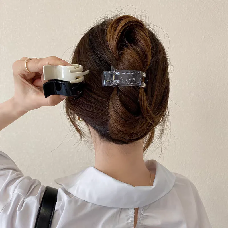 2pc Cute Solid Versatile Hair Claw Clips for Women Girls Hairpin ...