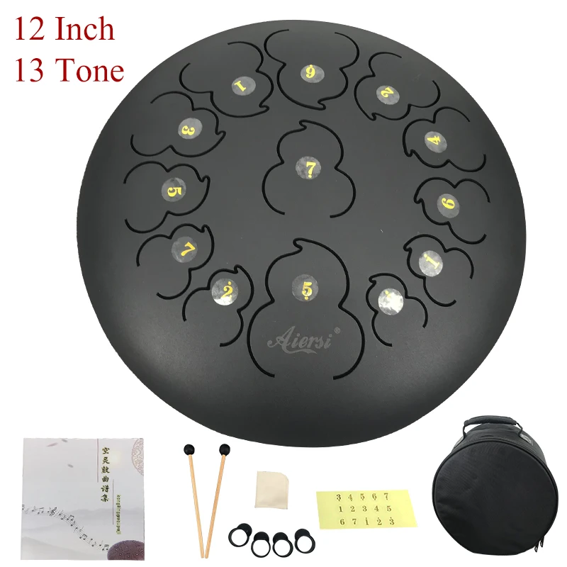 Aiersi 6 8 12 14 Inch Steel Tongue Music Handheld Tank Handpan Drum ...