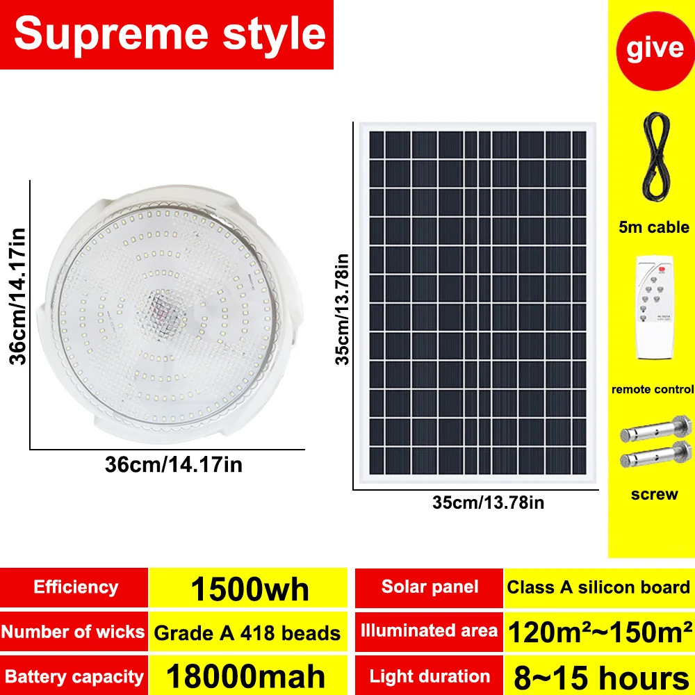Super-Large-Solar-Powered-Ceiling-Light-Remote-Sensing-Timed-Headlight ...