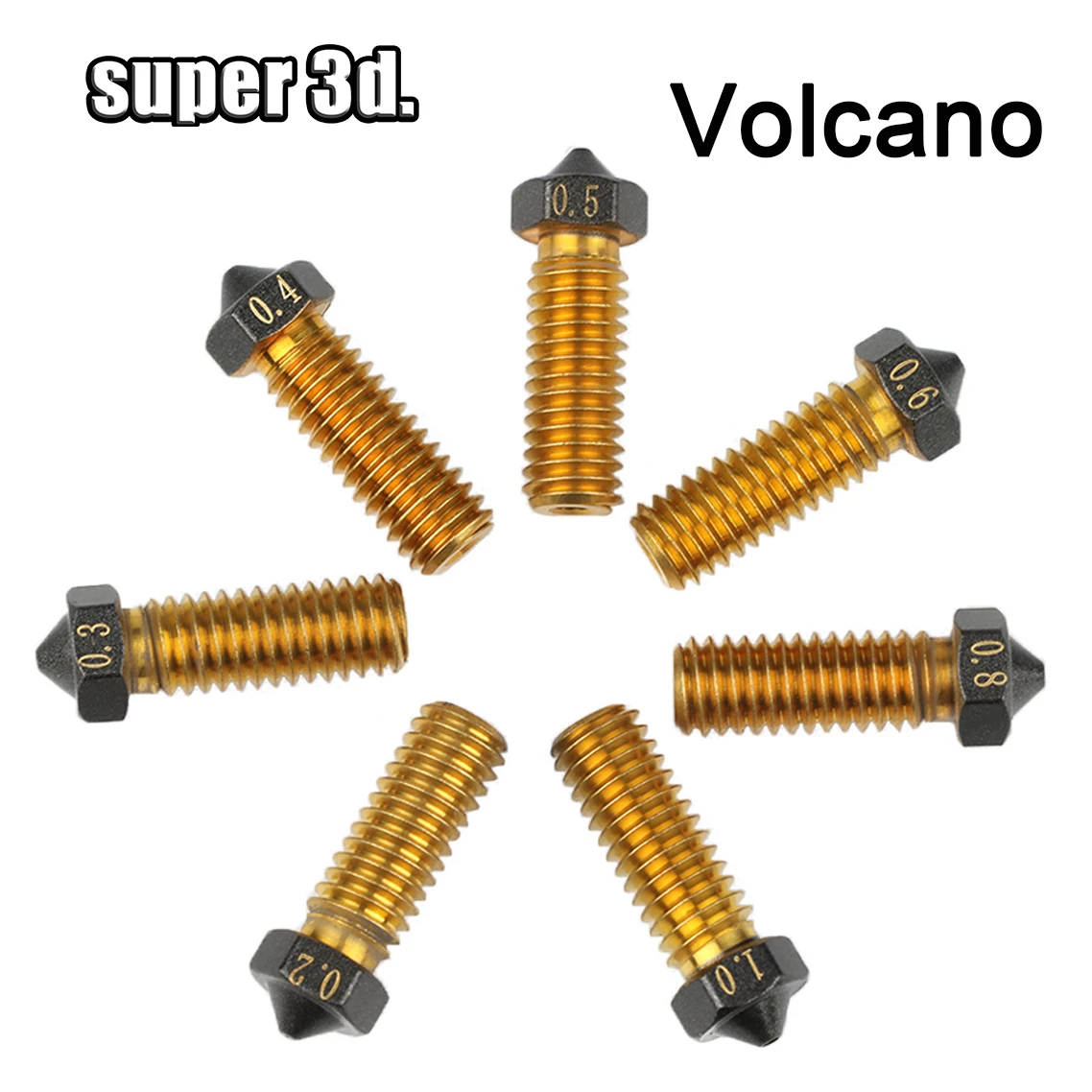 1pcs 3D Printer VN M6 Threaded Brass PTFE Nozzle 0.4mm for 1.75mm ...