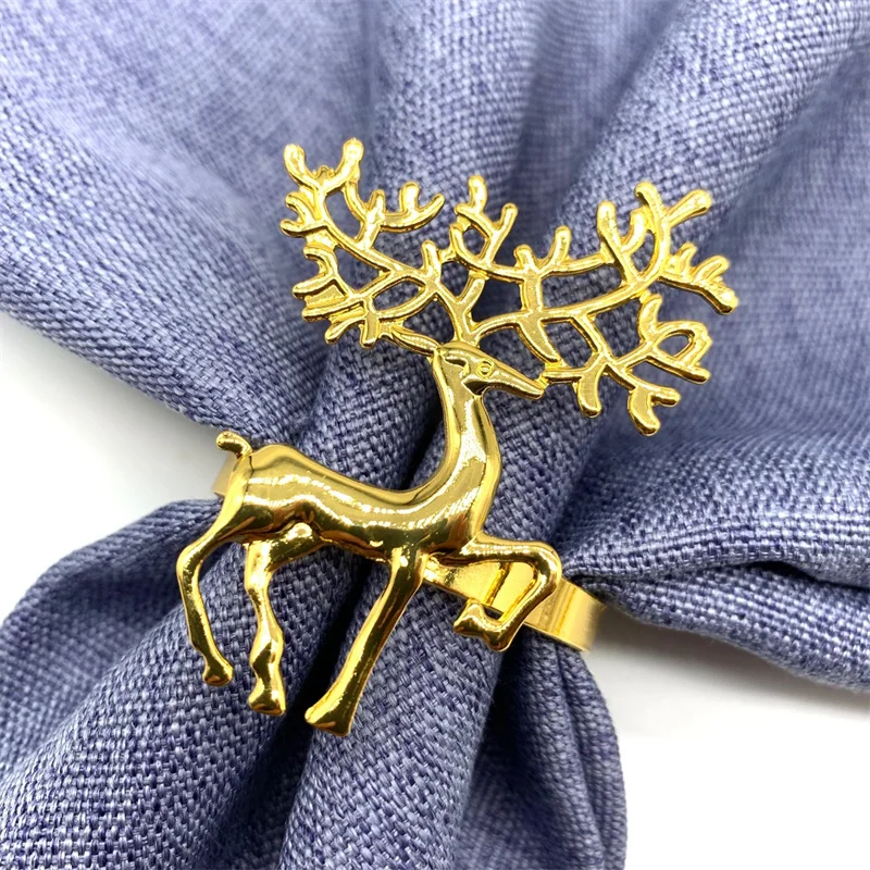 6Pcs-Christmas-Elk-Deer-Napkin-Rings-Gold-Alloy-Napkin-Buckle-Napkin ...