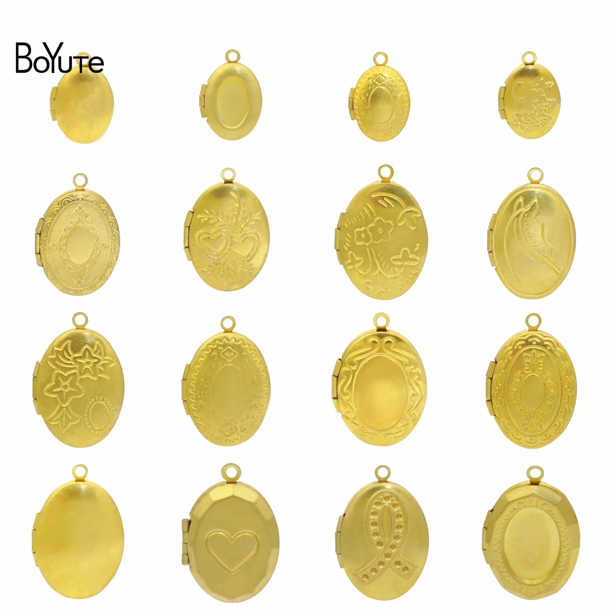 BoYuTe-50-Pieces-Lot-Oval-Shaped-Brass-Locket-Photo-Locket-Pendant-Can ...