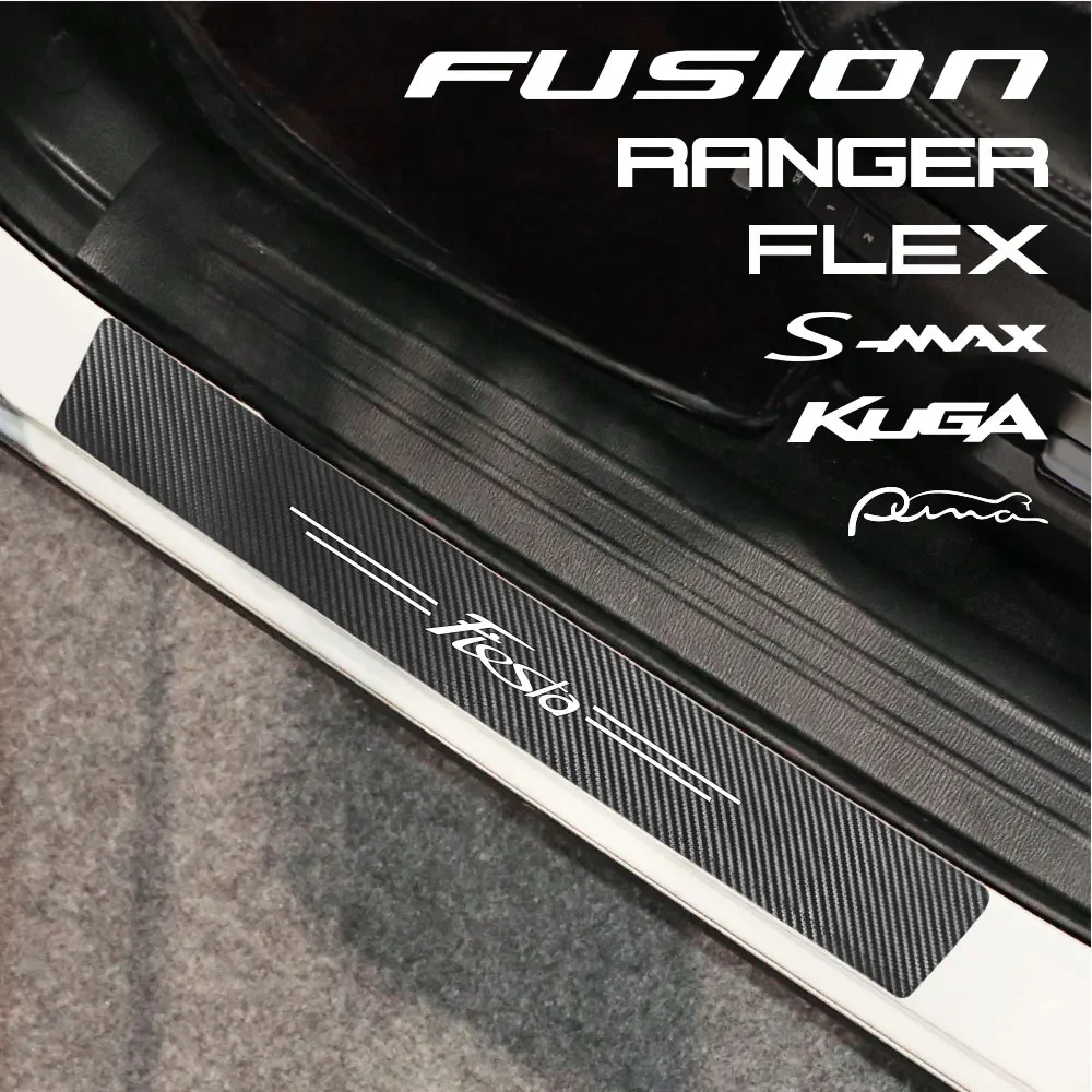 4PCS-Car-Sill-Carbon-Leather-Sticker-For-Ford-C-S-MAX-EXPEDITION-Fiesta ...