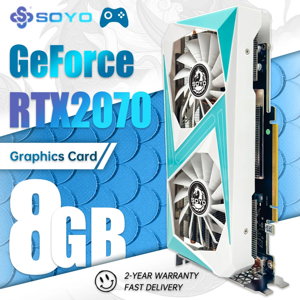 SOYO-RTX-2070-Graphics-Card-8GB-256Bit-GDDR6-Gaming-Video-Card-8Pin-PCI ...