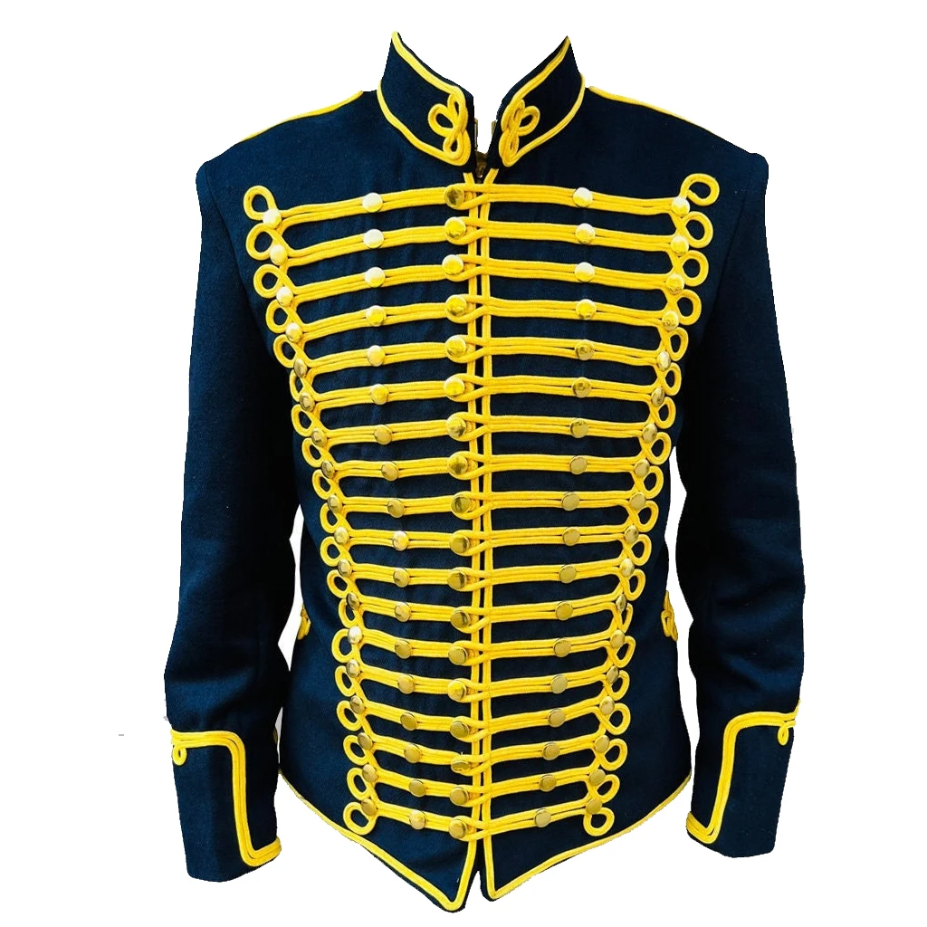 Adult Men Navy Military Cosplay Jacket Military Hussar Gothic Blue ...