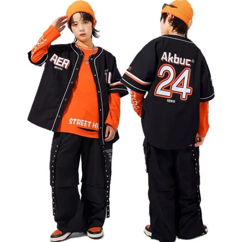 Child Hiphop Rapper Clothes Outfit Hip-hop Dance Street Wear Korean Boy ...