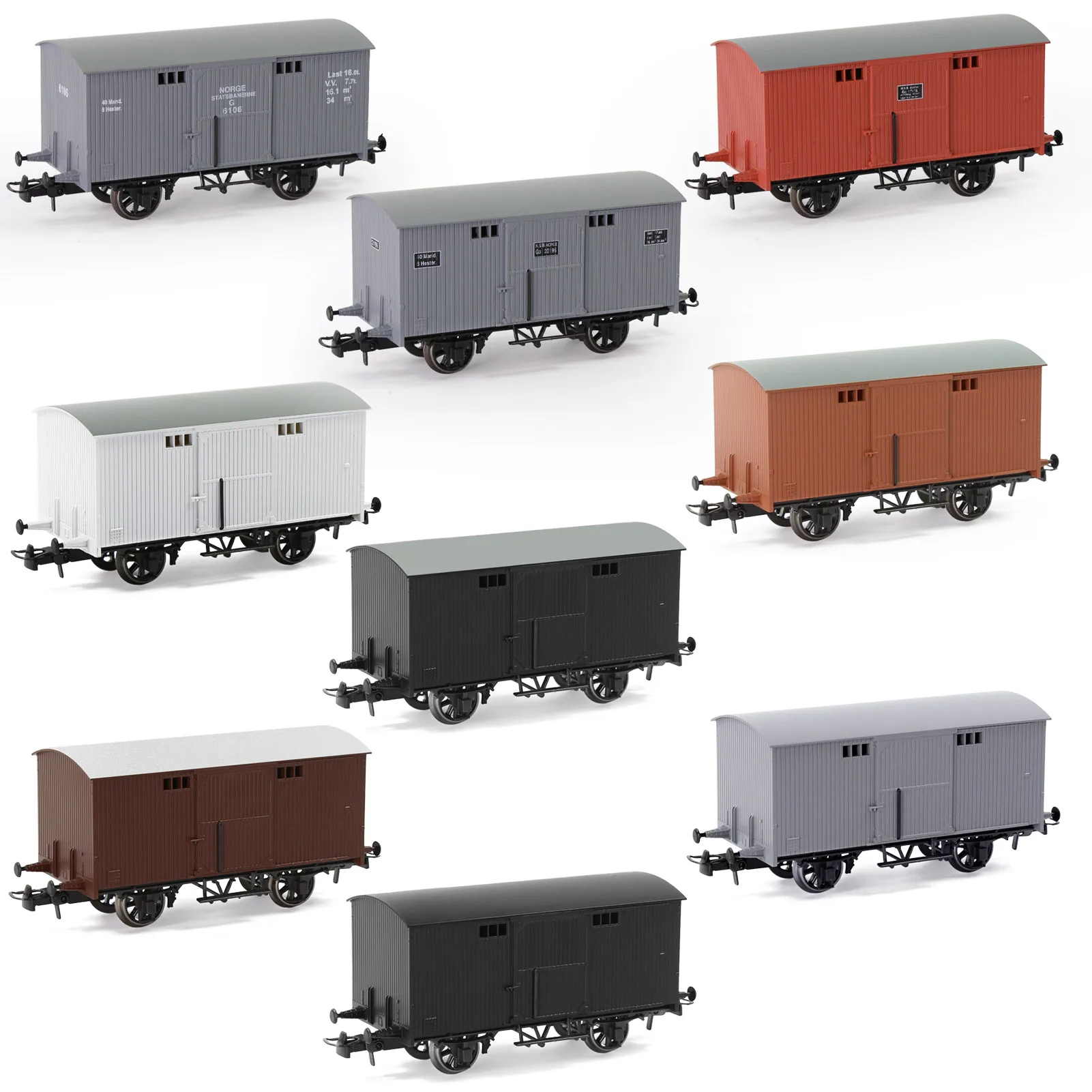 Evemodel 1pc Model Trains HO Scale 1:87 20ft Box Car Wagon 20' Railway ...