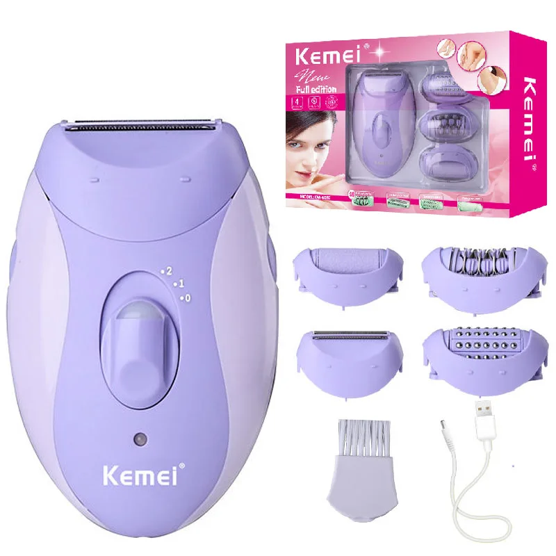 Kemei-Rechargeable-Women-Epilator-Electric-Facial-Body-Hair-Remover ...