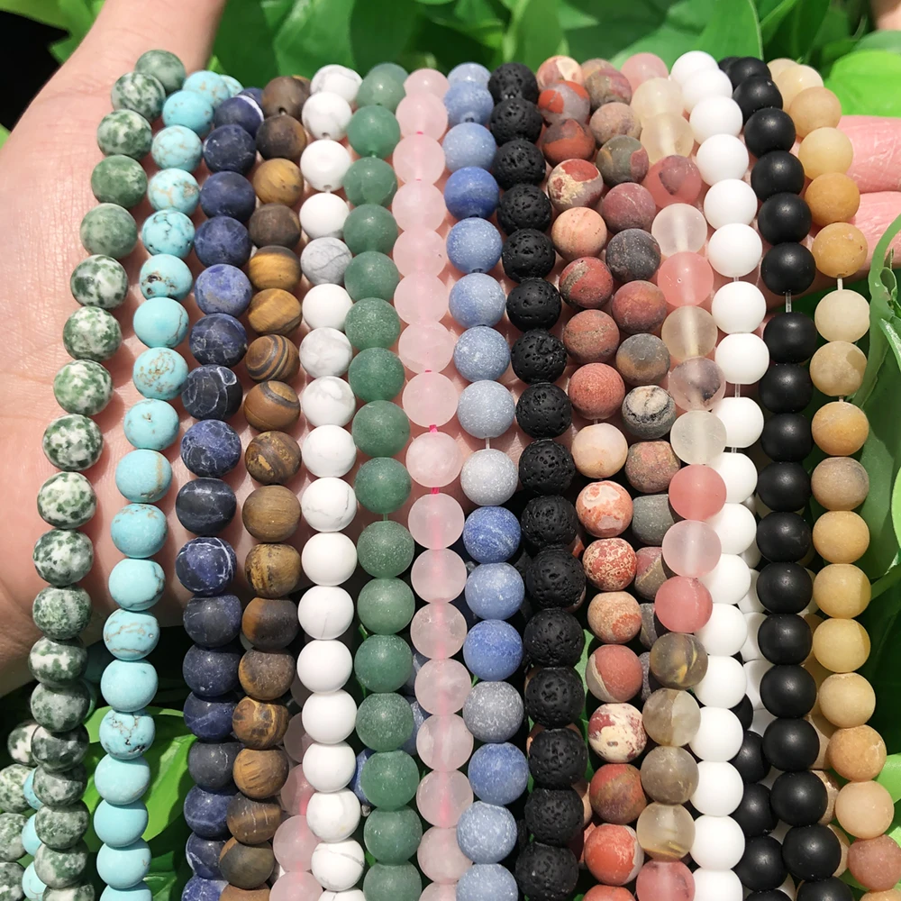 Wholesale Dull Polish Matte Agates Jada Round Loose Beads For Jewelry ...