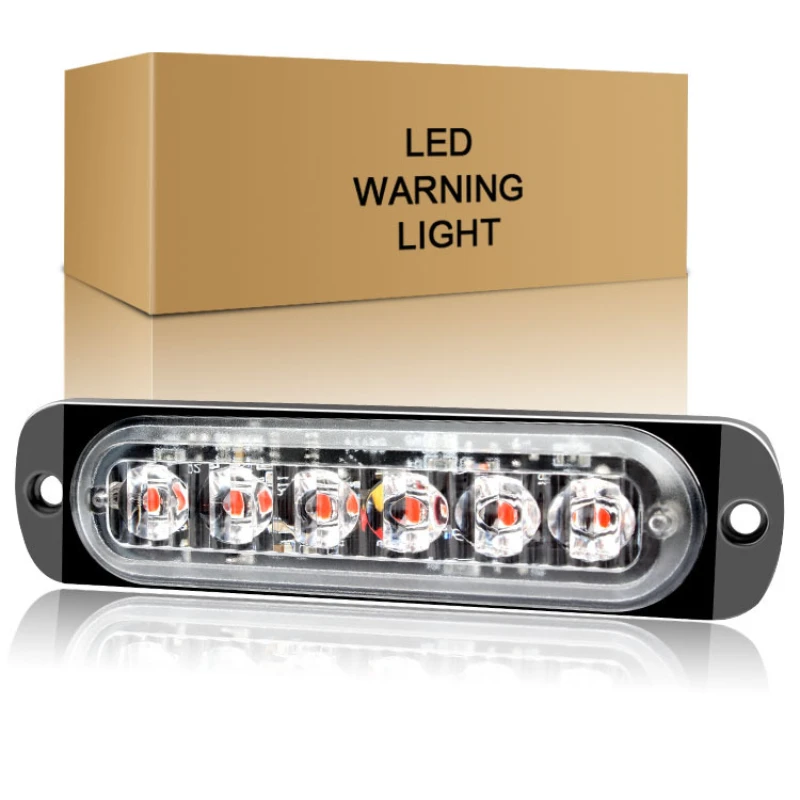 6LED-Car-Warning-Light-Grill-Emergency-Police-Lights-12V-12LED-Constant ...