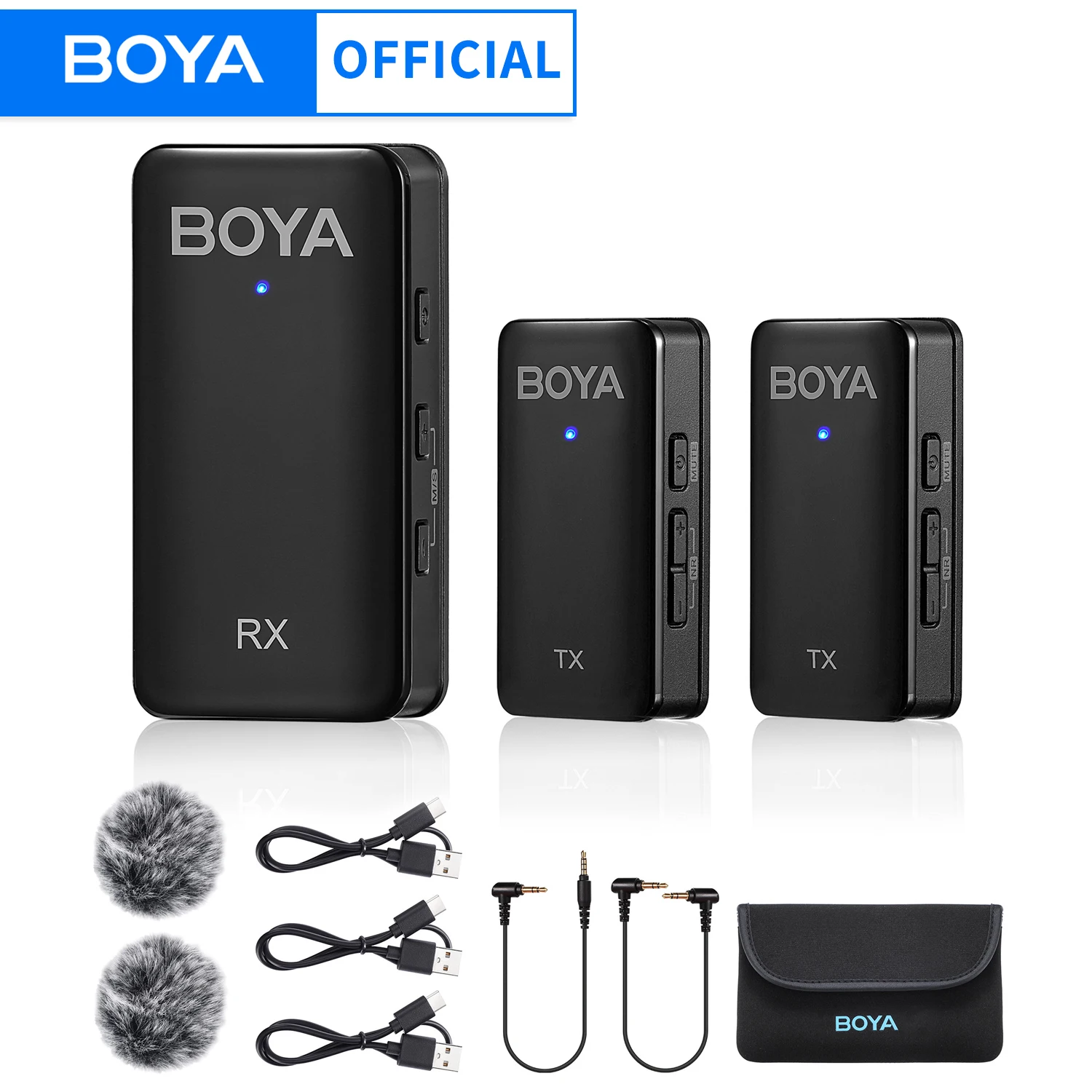 BOYA-BY-WMic5-Wireless-Lavalier-Microphone-Dual-Channel-Lapel-Clip-Mic ...