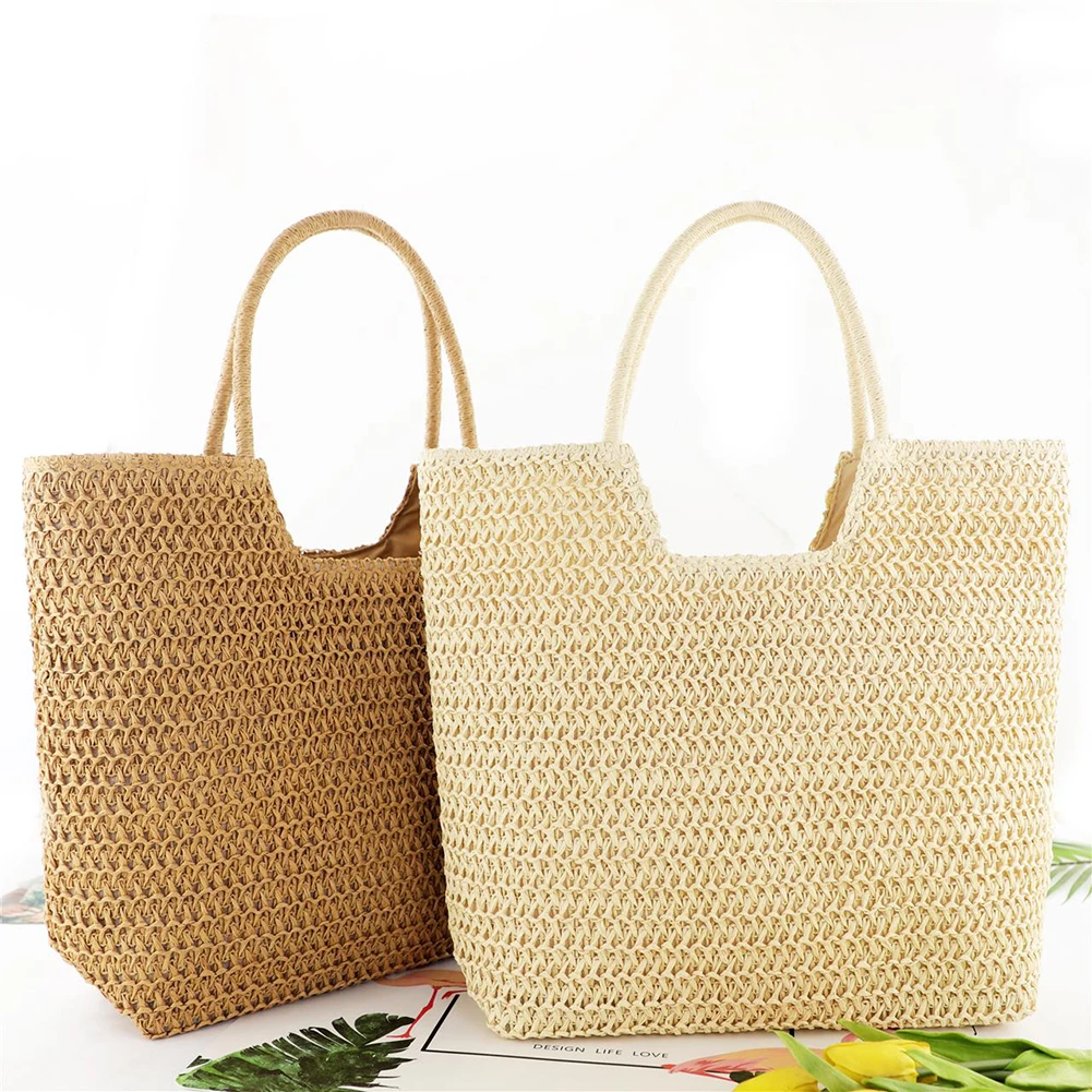 Women-Straw-Woven-Shoulder-Bag-Solid-Color-Shoulder-Summer-Woven-Pouch ...