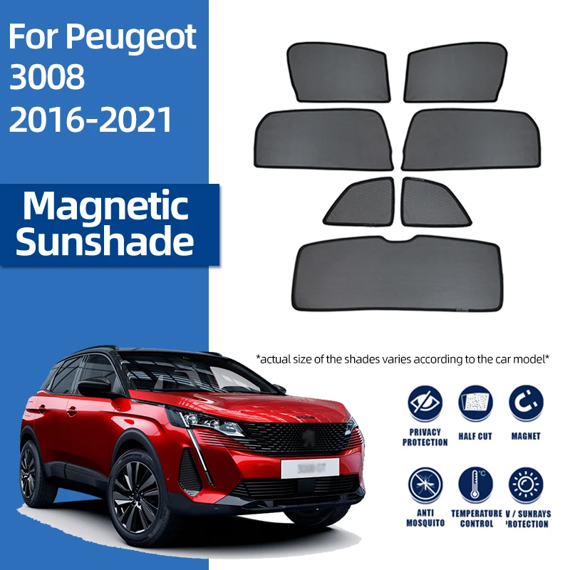 For-Peugeot-3008-P84-2016-2022-Magnetic-Car-Sunshade-Shield-Front ...