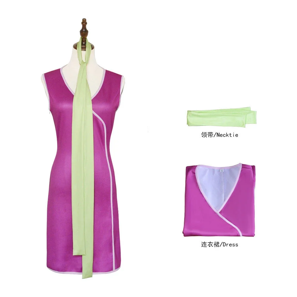 Anime Velma Seragam Daphne purple cosplay costume movie character dress ...