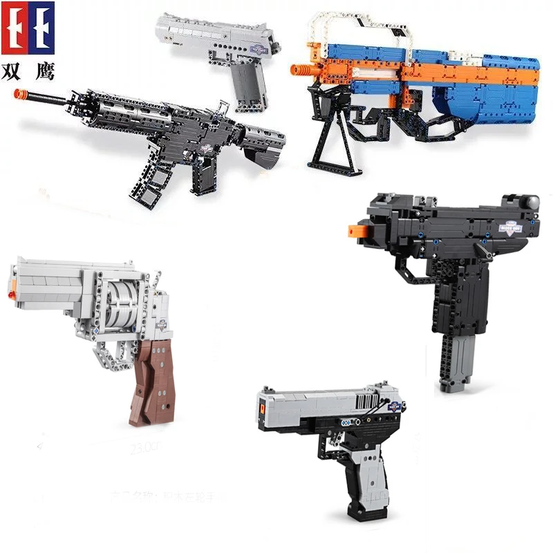 Weapon Moc Bricks Submachine Gun Model | Desert Eagle Blocks Pistol Toy ...