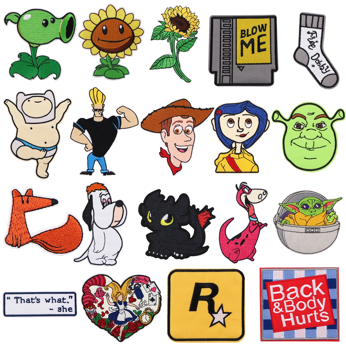 Cartoon-Patches-for-Clothes-Fox-Dragon-Embroidered-Badges-on-Backpack ...