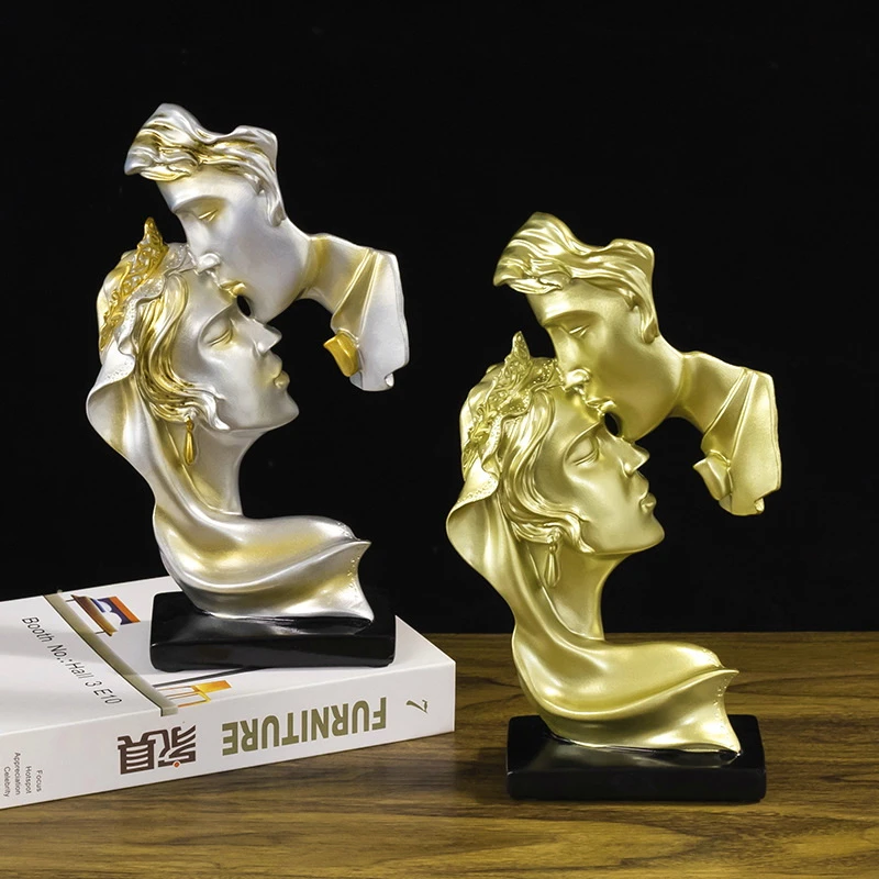 Nordic Abstract Lover Couple Statues Resin Modern Figurines Home ...