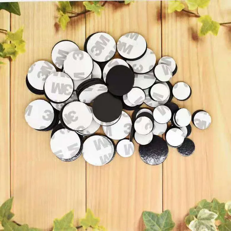 Self Adhesive Magnetic 15x2mm 25x2mm 30x1mm Round Rubber Flexible Small ...