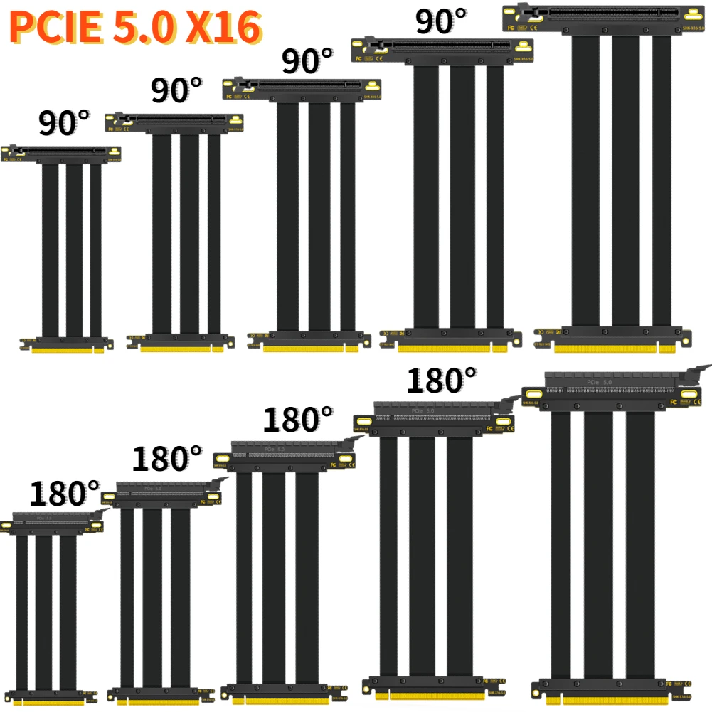 2023 New Universal Full Speed 5.0 Pcie X16 Riser Cable Graphics Card ...