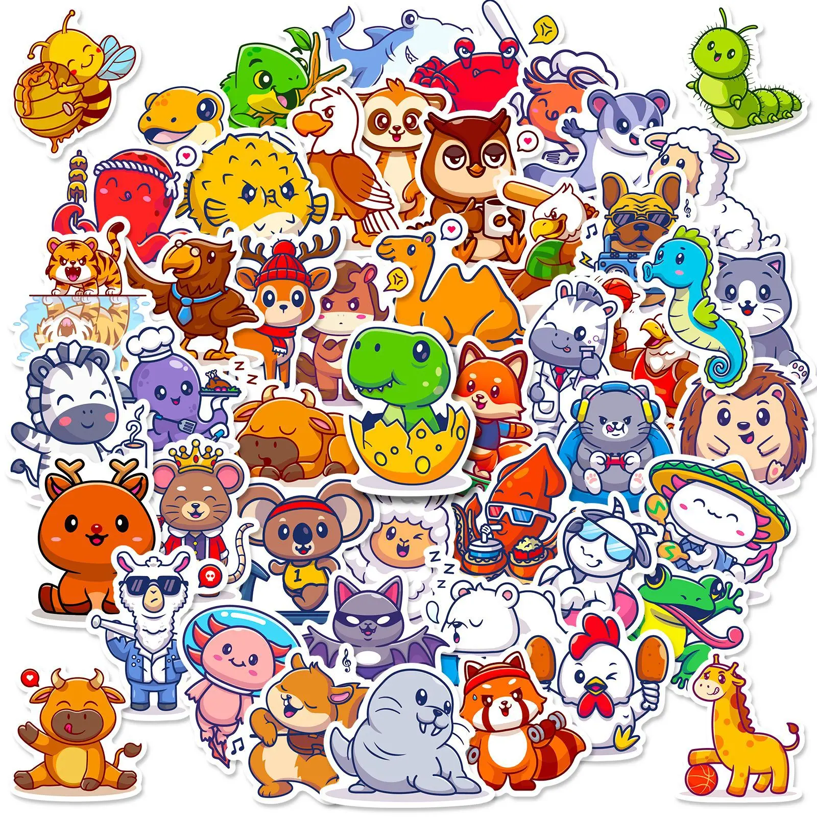 50PCS Mix Cute Anime Animal Stickers Car Motorcycle Travel Luggage ...