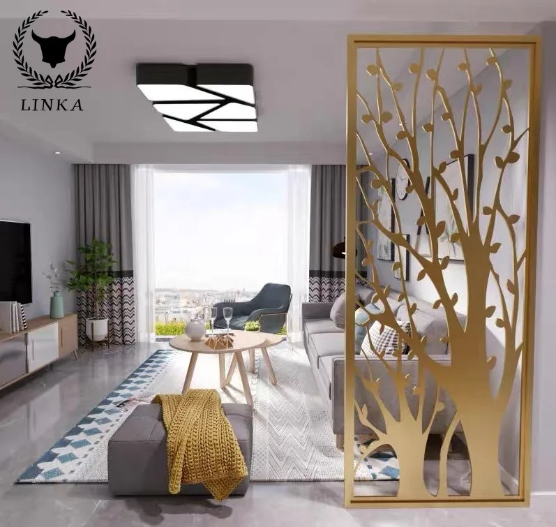 SUS-304-201-Light-luxury-golden-stainless-steel-Partition-Screen-room ...