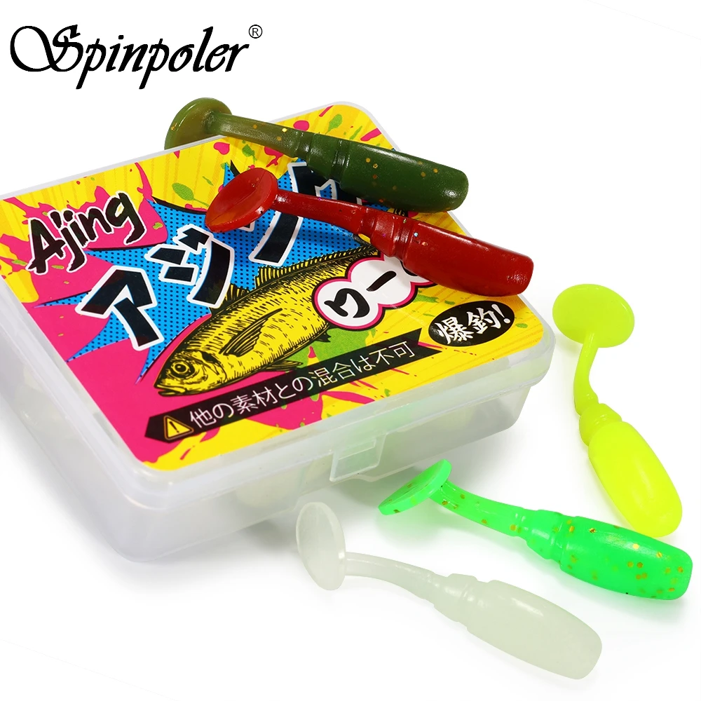 Spinpoler-Shad-Mini-Soft-Plastic-Fishing-Lure-3-5cm-TPR-Floating-Ajing ...