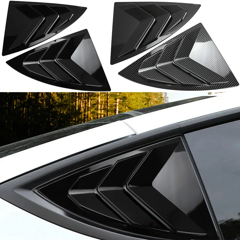 Rear Window Covers 2-PCS Tesla Rear Window Louver Covers - Carbon Fiber ...