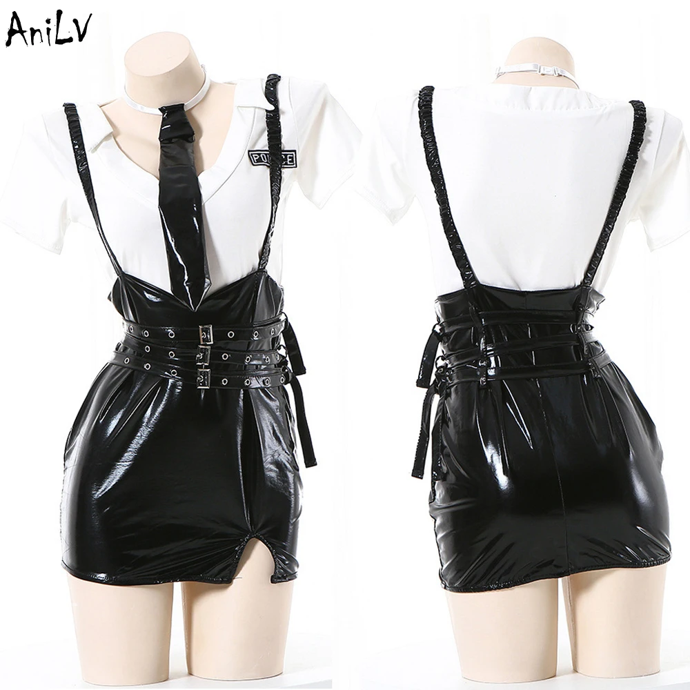 AniLV-Anime-Policewoman-Uniform-Cosplay-Women-Office-Lady-Suspender ...